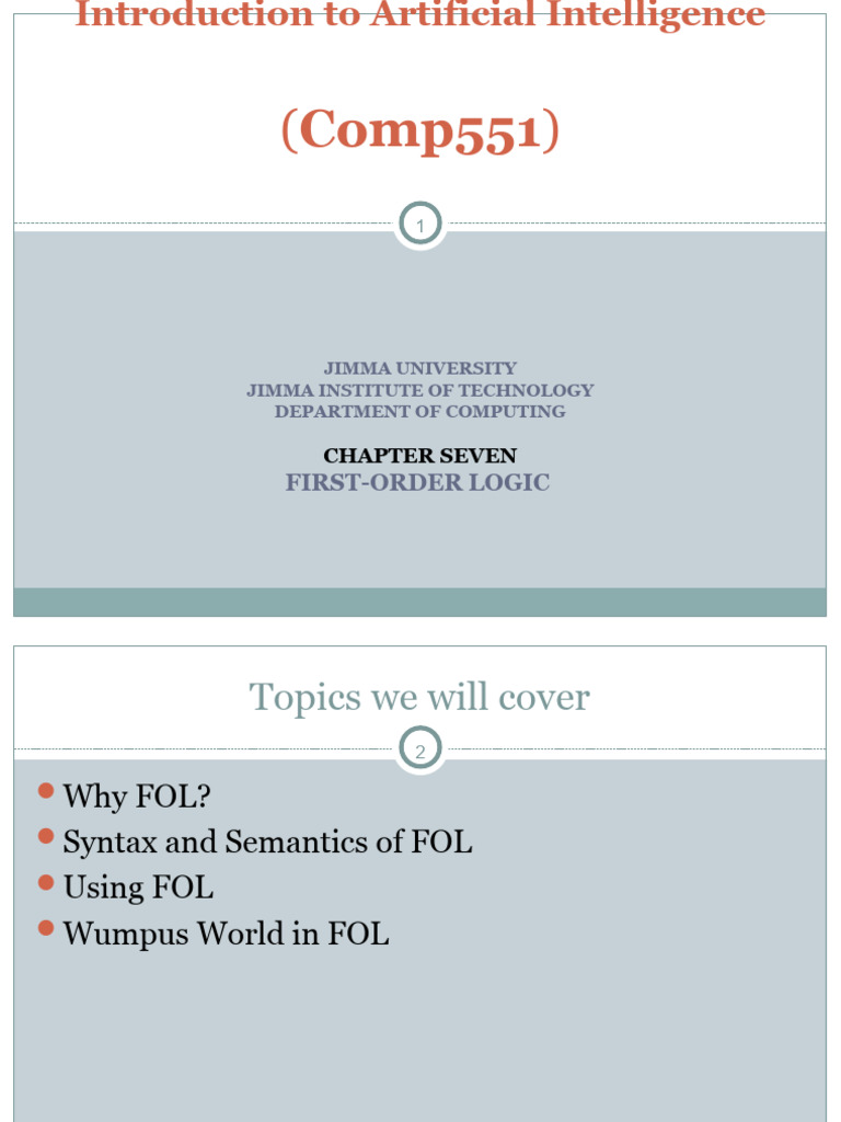 JU Ch7 | PDF | Interpretation (Logic) | First Order Logic