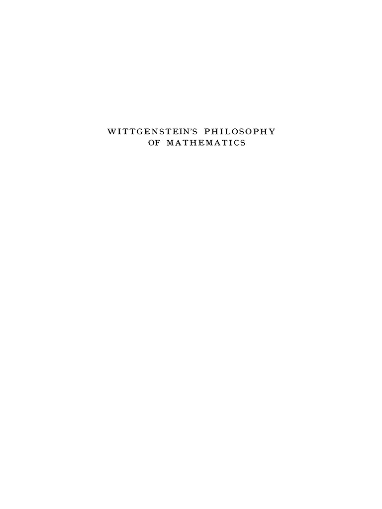 Klenk (Auth.) - Wittgenstein's Philosophy of Mathematics-Springer ...