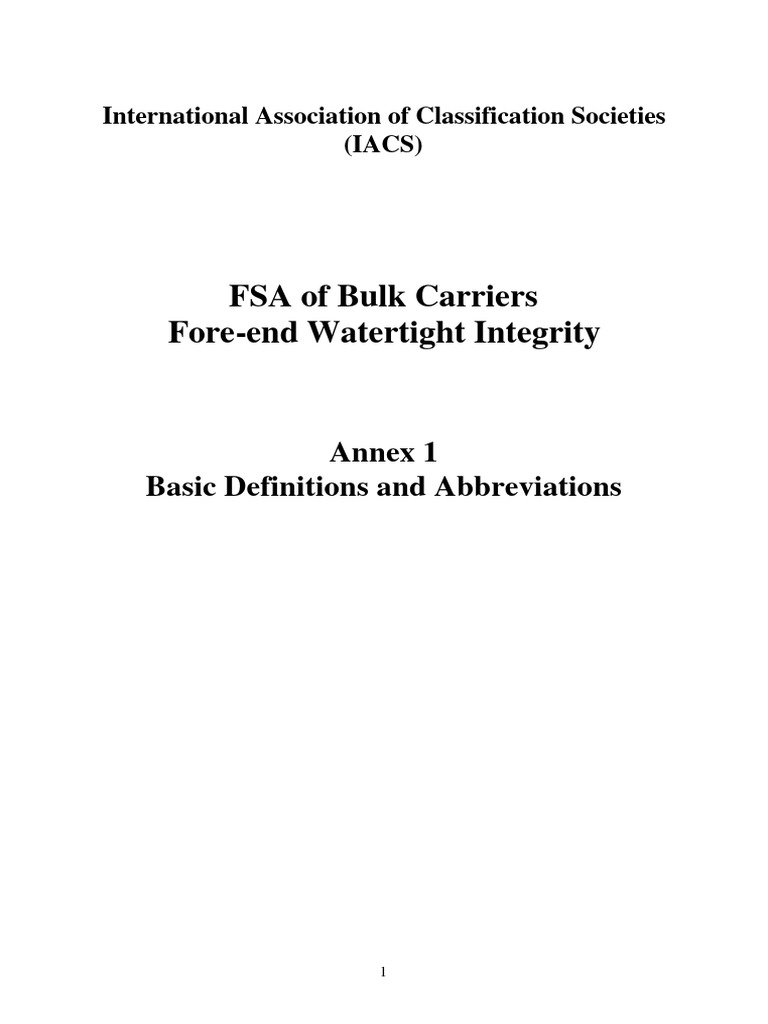 FSA Study on Bulk Carrier Safety Metrics | PDF | Ships | Risk