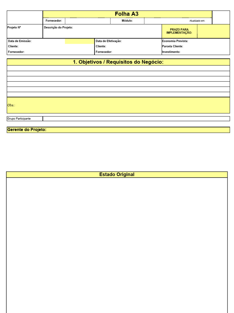 Formulário A3 Em Branco | PDF