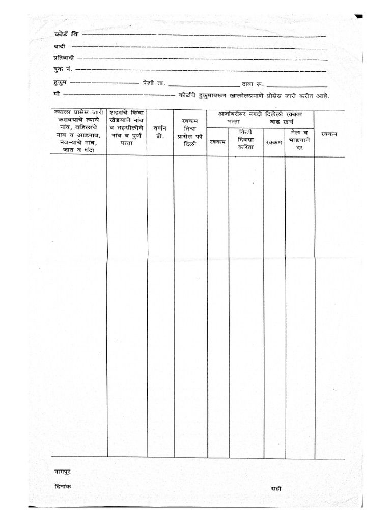 Process Form District Court | PDF