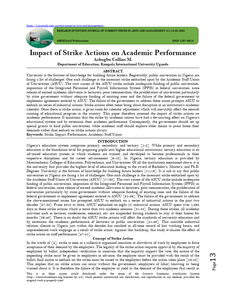 Effects of ASUU Strikes on Education | PDF | Employment | Strike Action