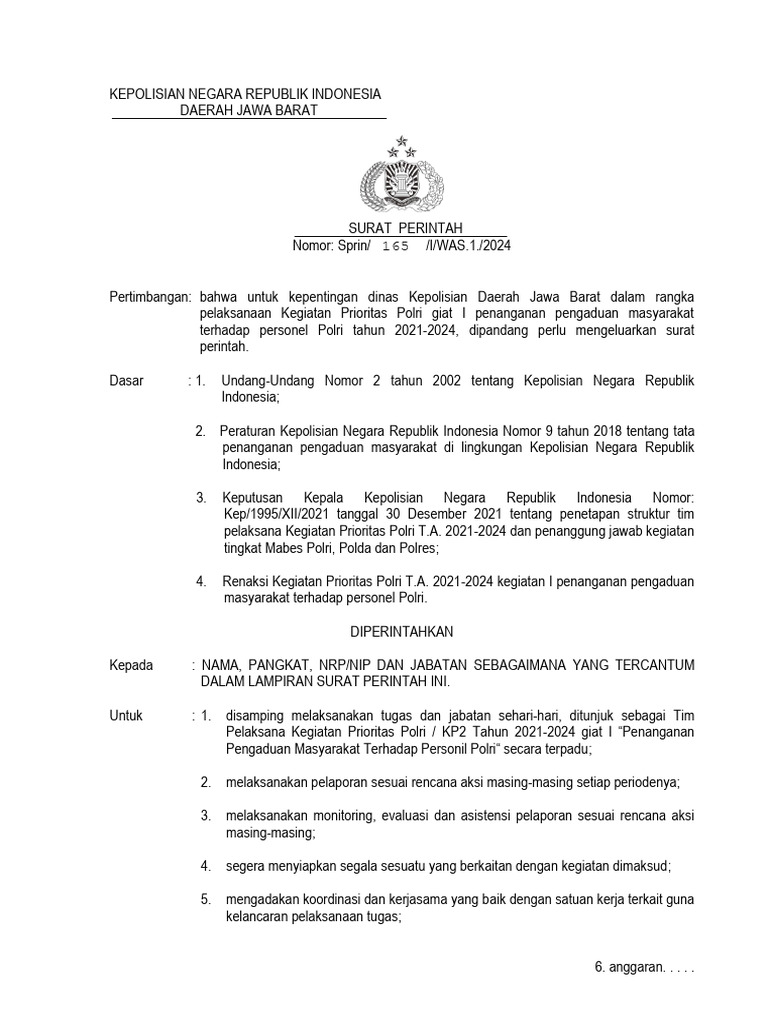 SP - Tim Dumas Terpadu Jan 2024 Cap TTD | PDF