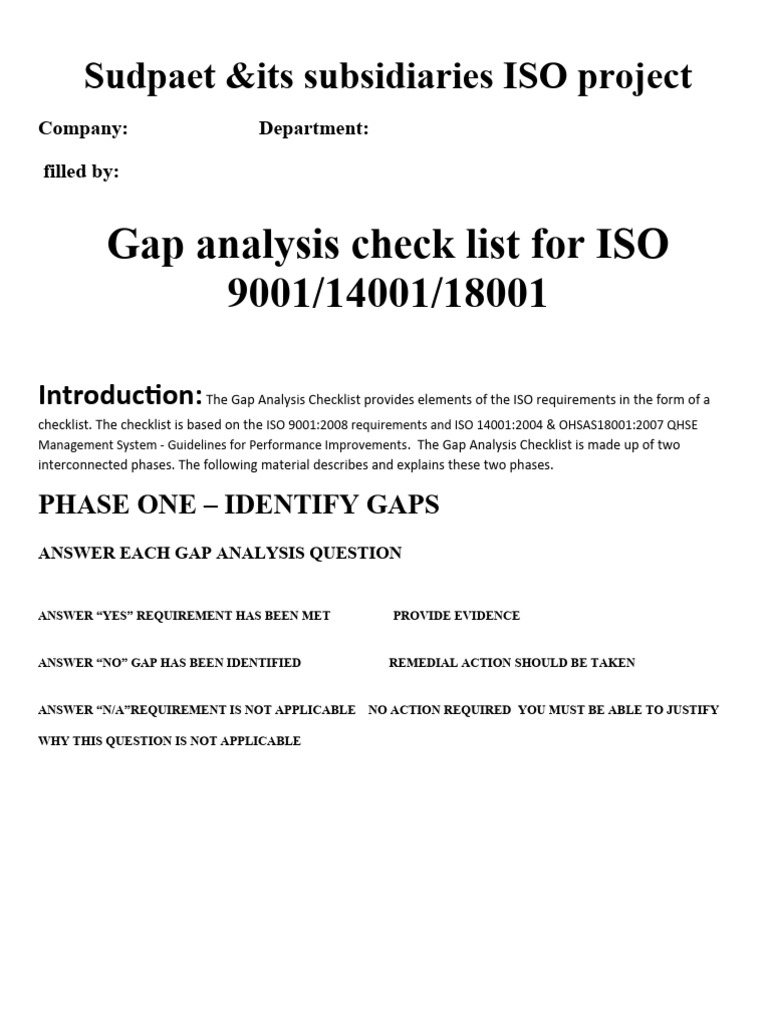 ISO Compliance Gap Analysis Guide | PDF | Audit | Verification And Validation