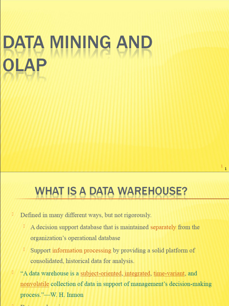 OLAP and Data Mining | PDF | Data Warehouse | Data Management