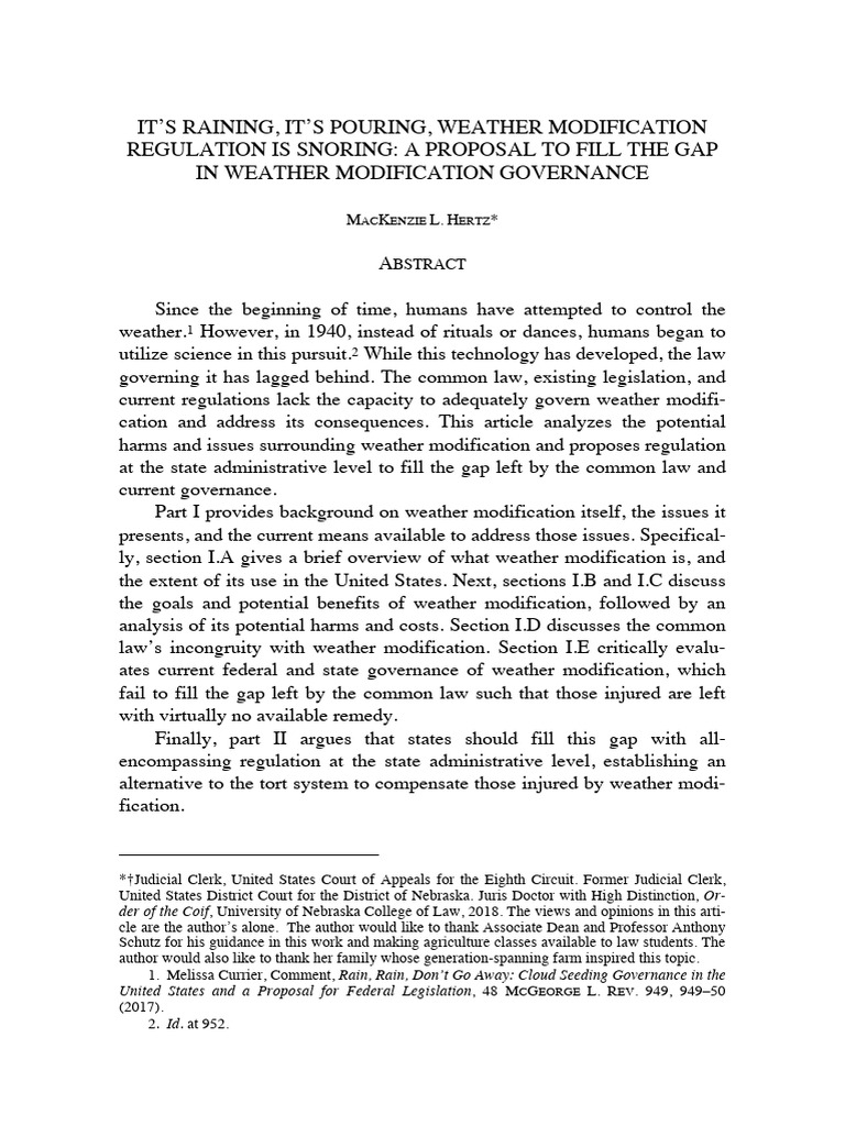Weather Modification Governance Gaps | PDF | Negligence | Standard Of Care