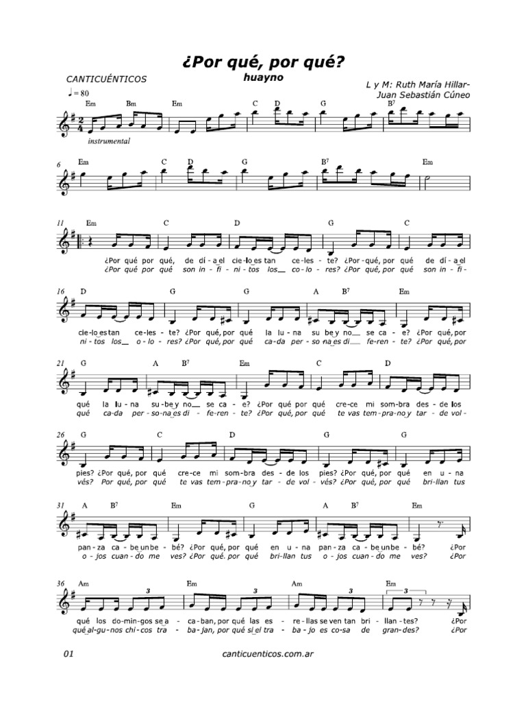 Porque Porque - Partitura | PDF