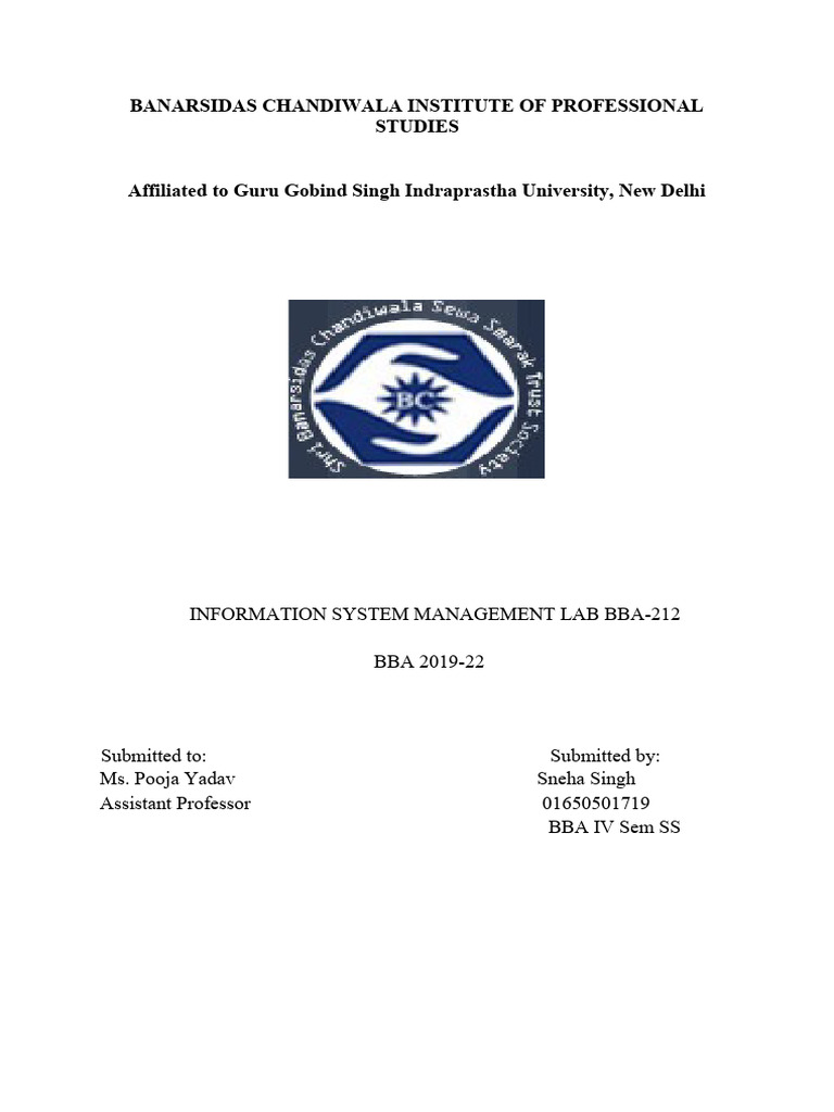 Sneha Singh 01650501719 Ism Lab File | PDF | Sql | Data Model