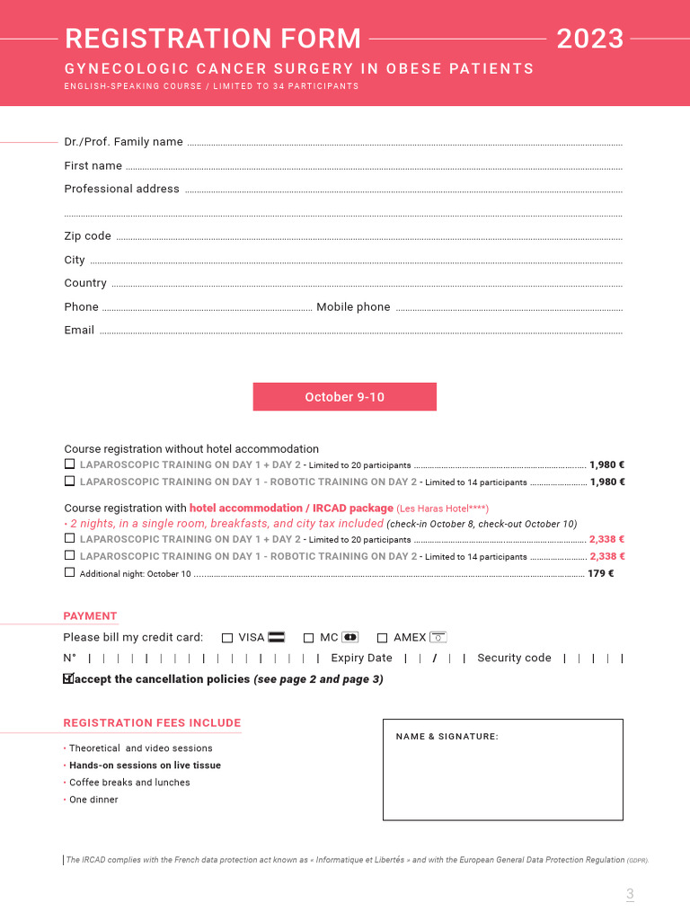 Bariatric-Oncogyneco Registration-Form 2023 | PDF | Surgery | Oncology
