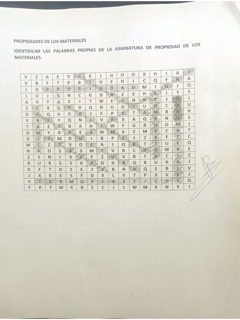 Sopa de Letras Propiedades de La Materia | PDF