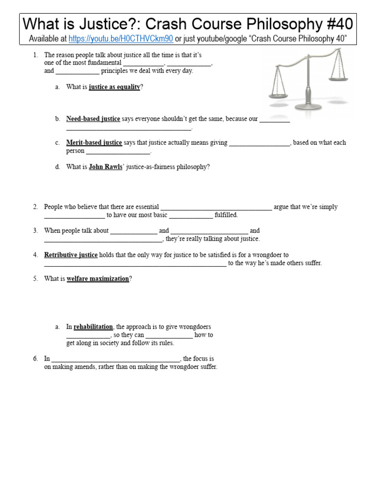 Crash Course Philosophy 40 What Is Justice | PDF