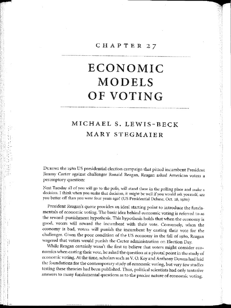 Economic Voting Models Explained | PDF | Elections | Al Gore