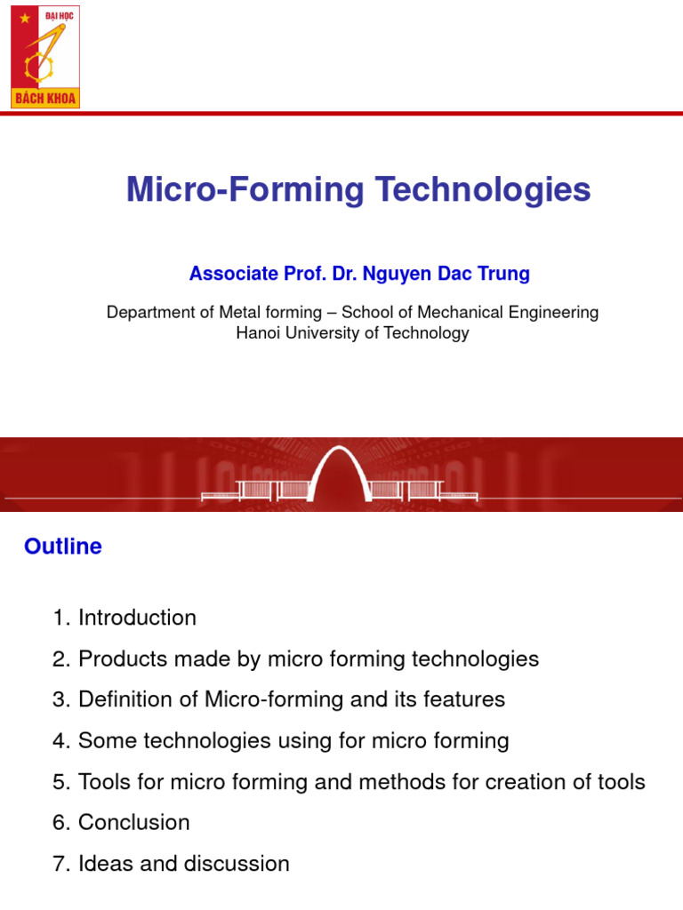 Bai Giang Microforming (PGS - Ts. Nguyen Dac Trung) | PDF | Extrusion ...