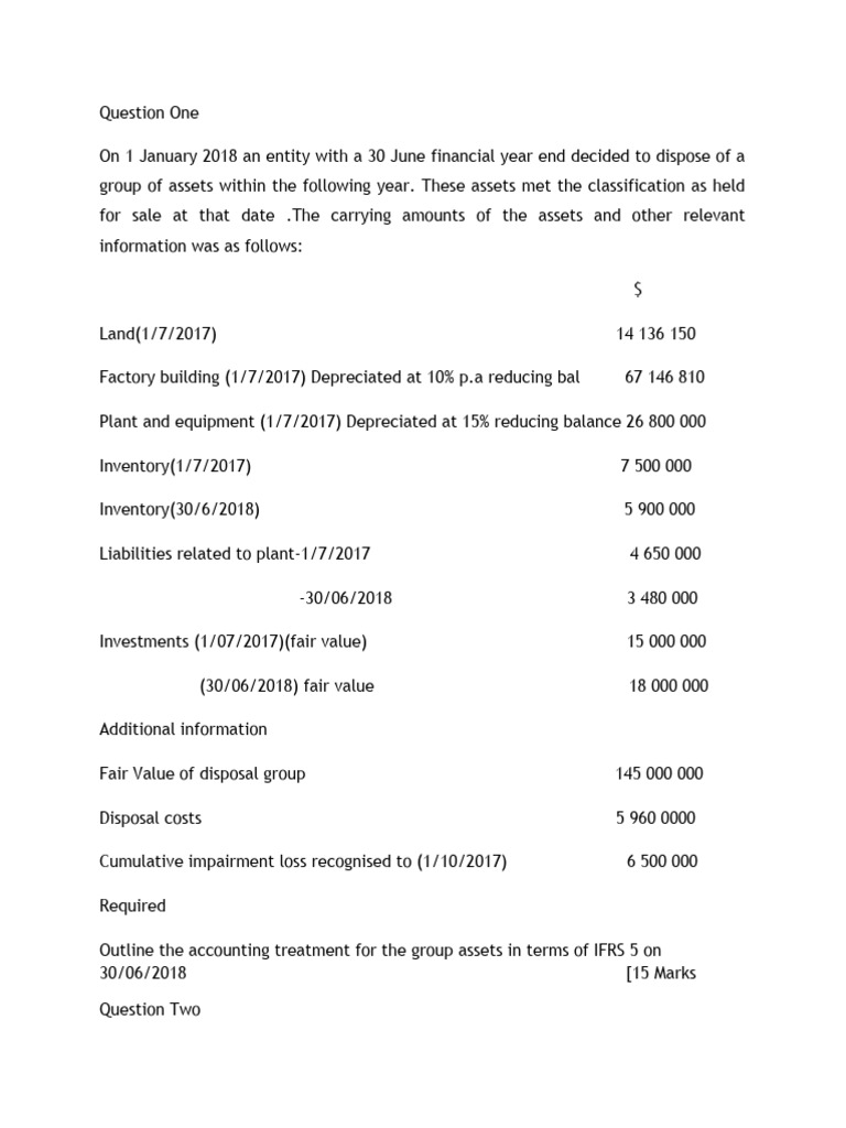 IFRS 5 Accounting for Asset Disposal | PDF | Fair Value | Depreciation