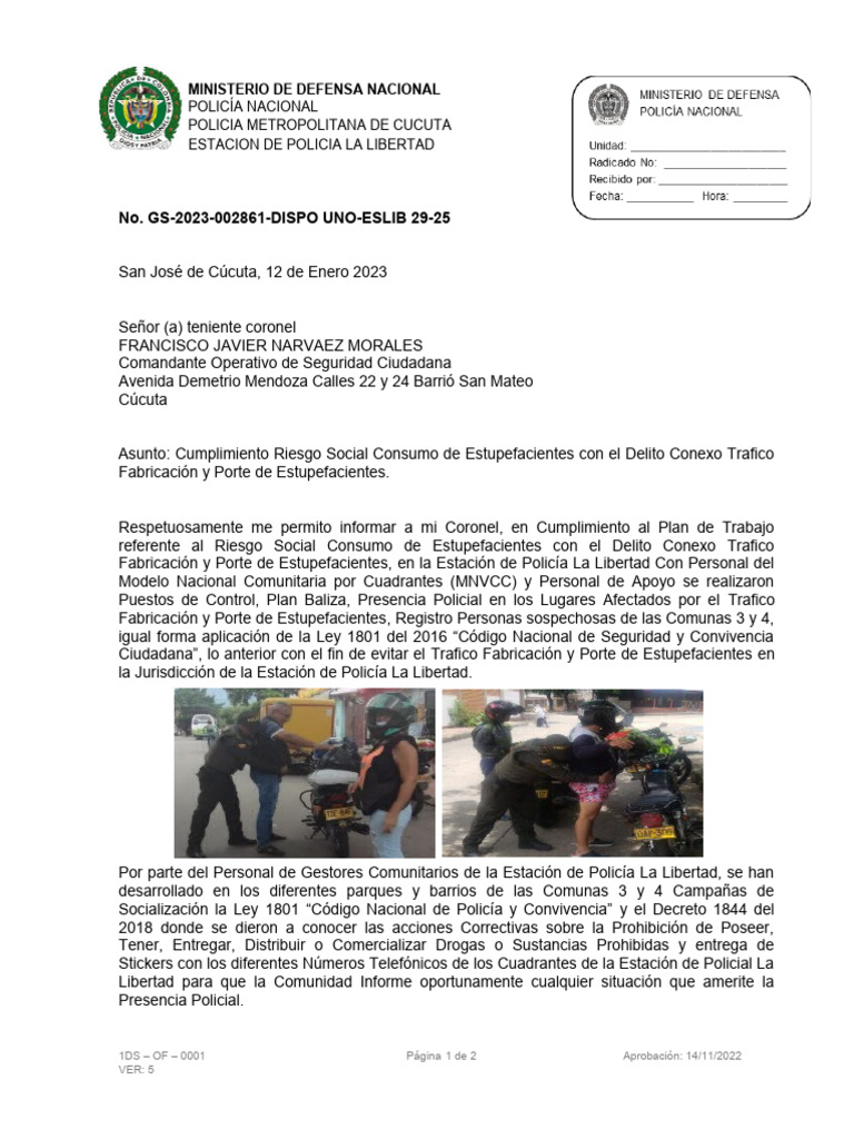 Oficio-2023-002861 Cumplimiento Riesgo Social Consumo de ...