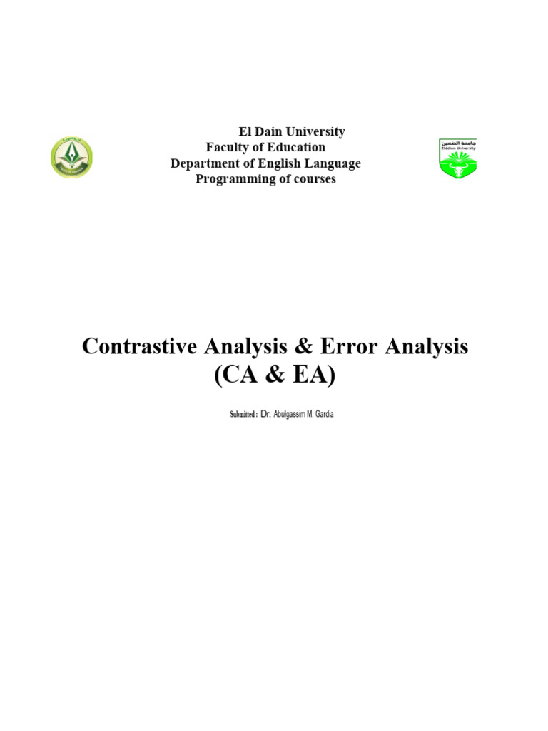A Course Handout of Contrastive Analysis | PDF | Grammatical Number ...