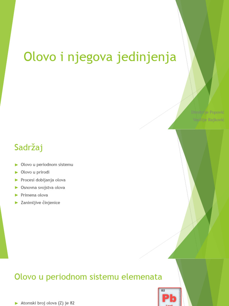 Olovo I Njegova Jedinjenja-1 1 | PDF
