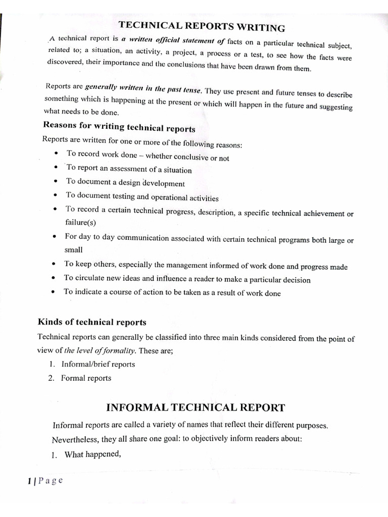 Informal Reports | PDF