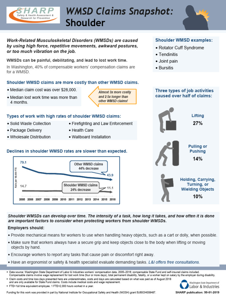 WMSDClaimsSnapshot Shoulder | PDF | Labor Relations | Business