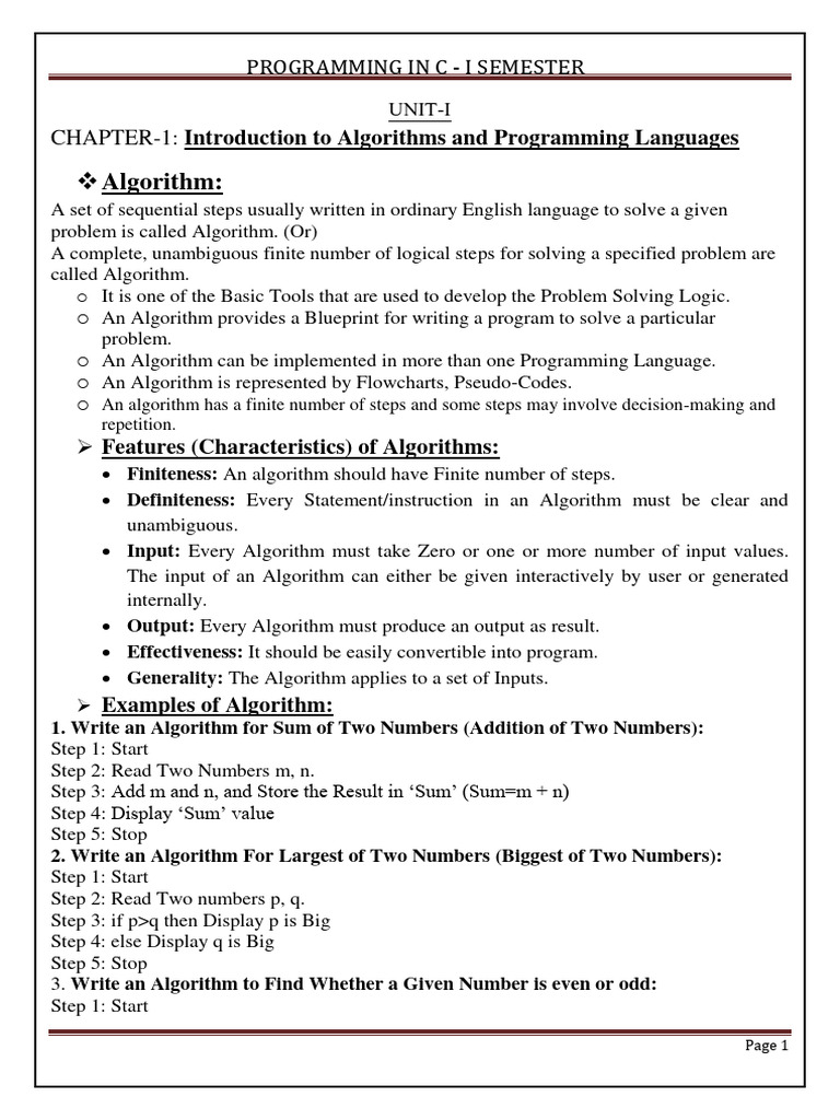 Introduction to Algorithms and Programming | PDF | Control Flow | Integer (Computer Science)
