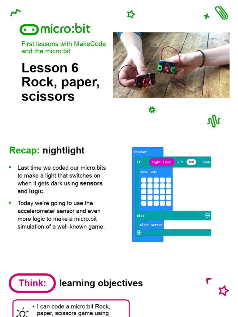 Micro:bit Rock, Paper, Scissors Game | PDF | Bit | Simulation