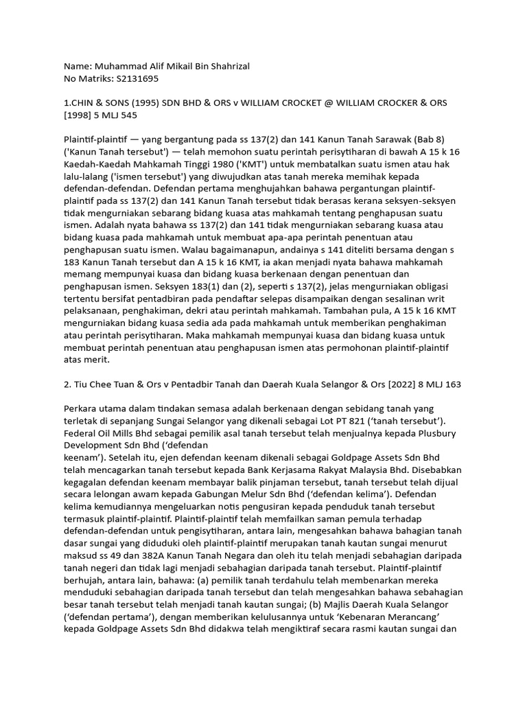 Land Law (Ismen) | PDF