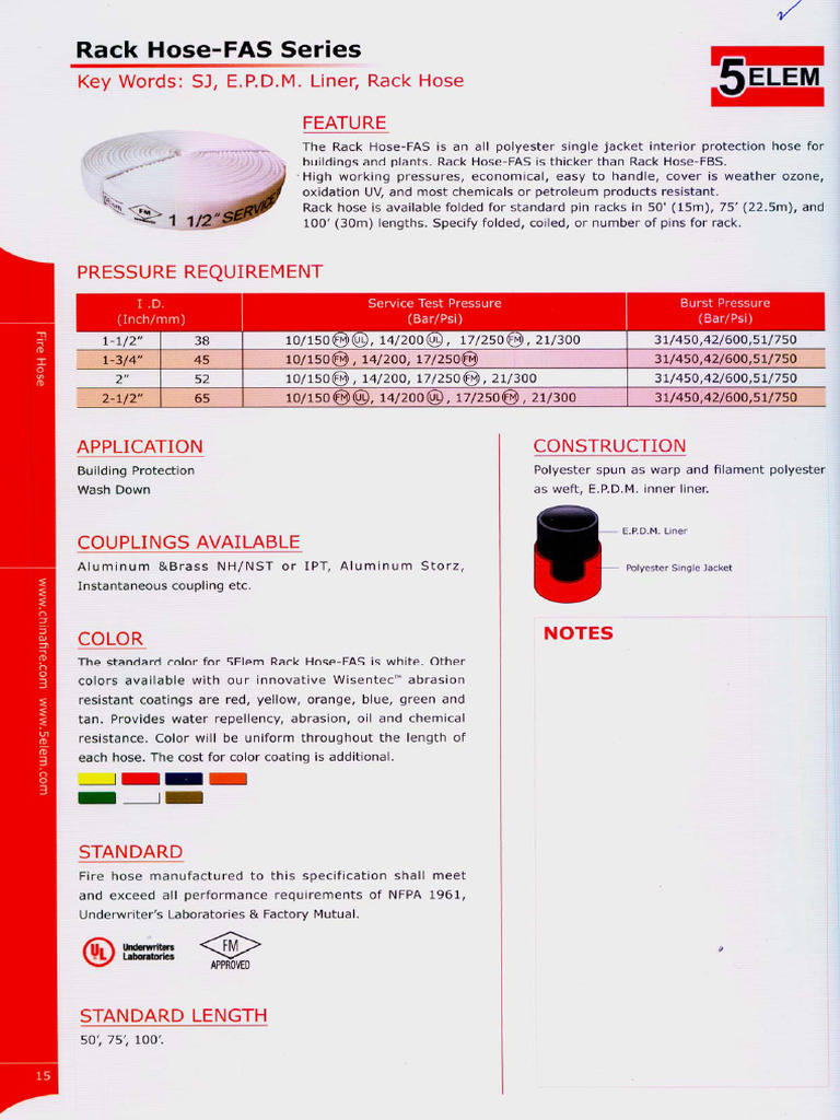 Mangueras Contra Incendio-5elem Fas Series Ul-Fm | PDF