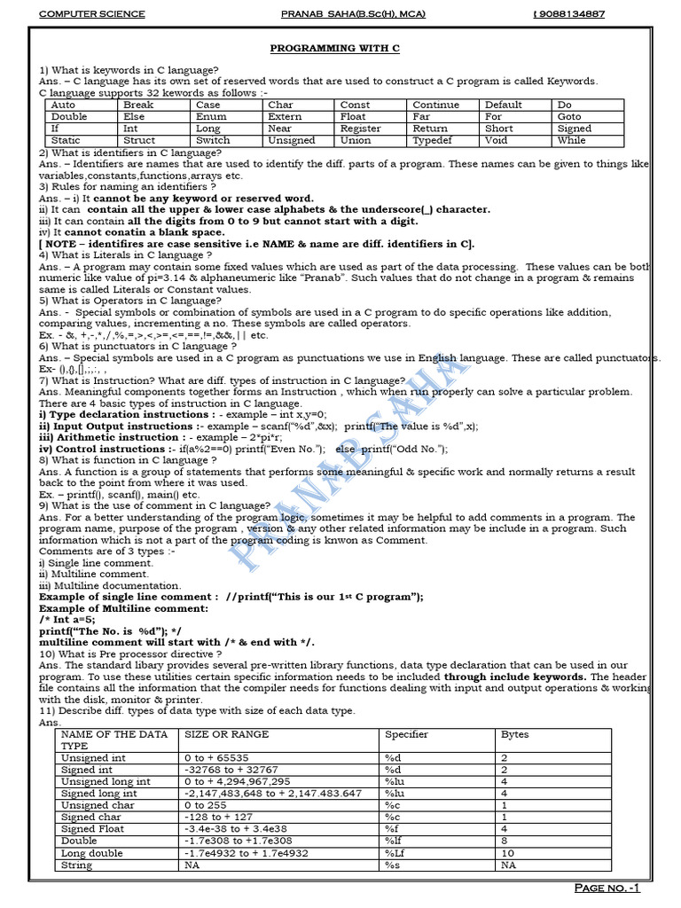 Programming With C | Download Free PDF | Computer Programming | Computer Science