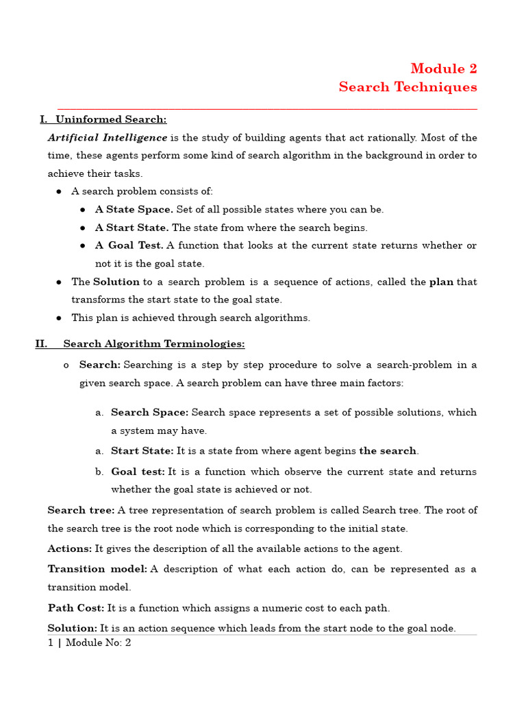 Search Techniques | Download Free PDF | Applied Mathematics | Algorithms And Data Structures