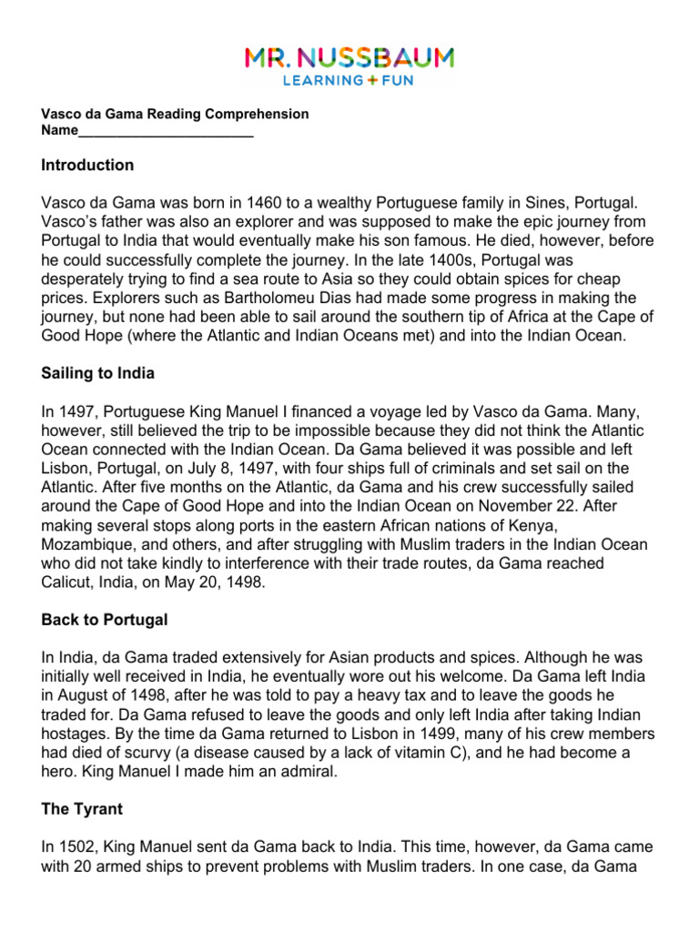 Vasco da Gama: Journey to India | PDF | Travel