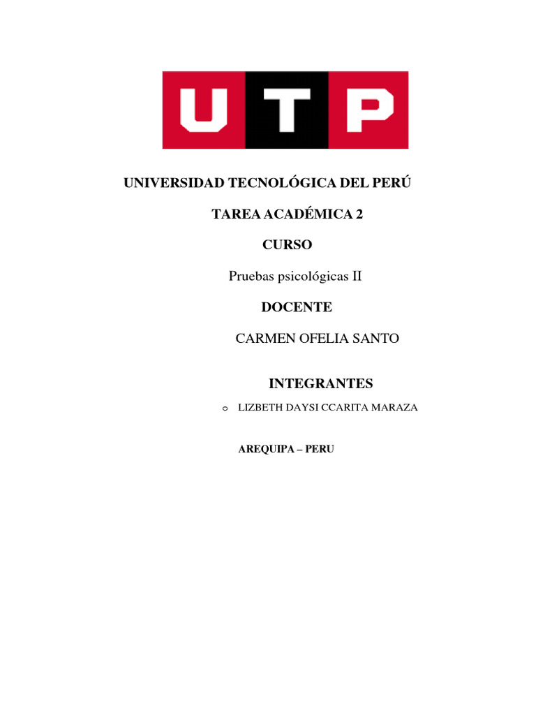 Copia de Copia de TA2 - Pruebas Psicologicas 2 II | PDF | Memoria ... Copia de Copia de TA2 - Pruebas Psicologicas 2 II | PDF | Memoria ...