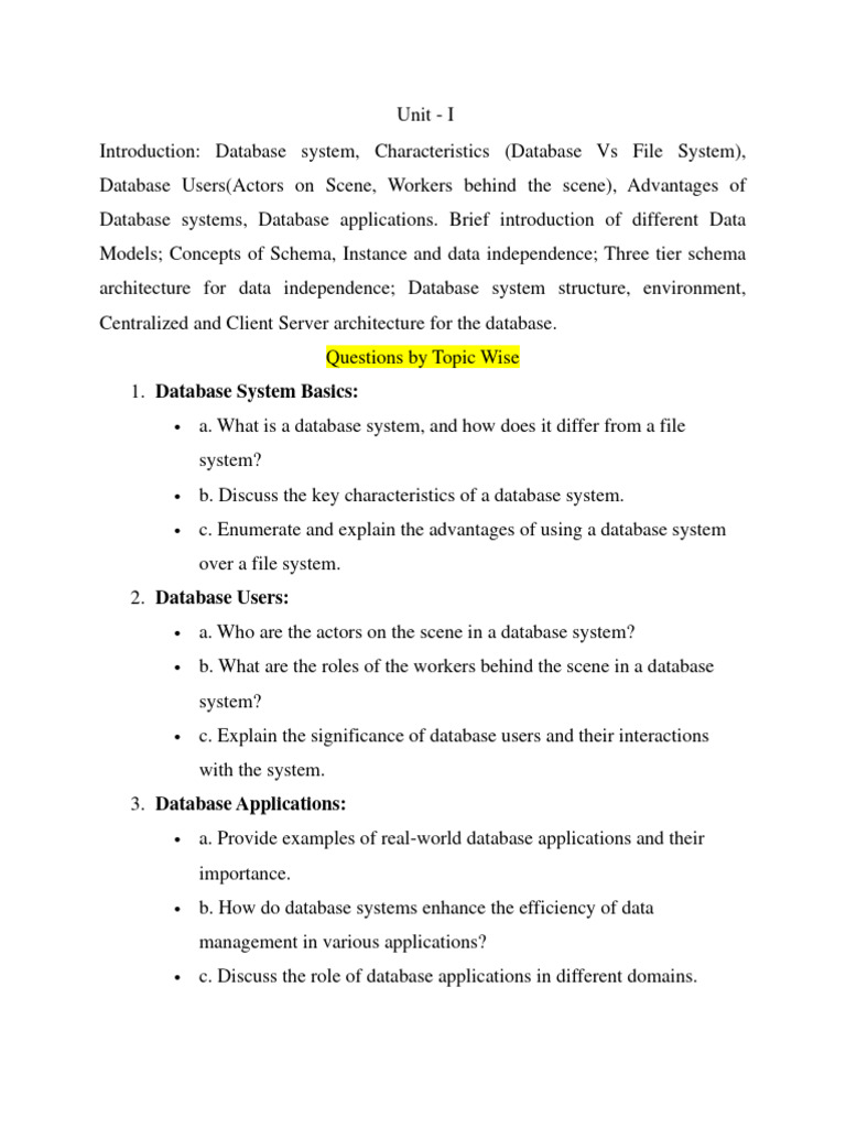 DBMS Material Unit 1 | Download Free PDF | Databases | Database Transaction DBMS Material Unit 1 | Download Free PDF | Databases | Database Transaction