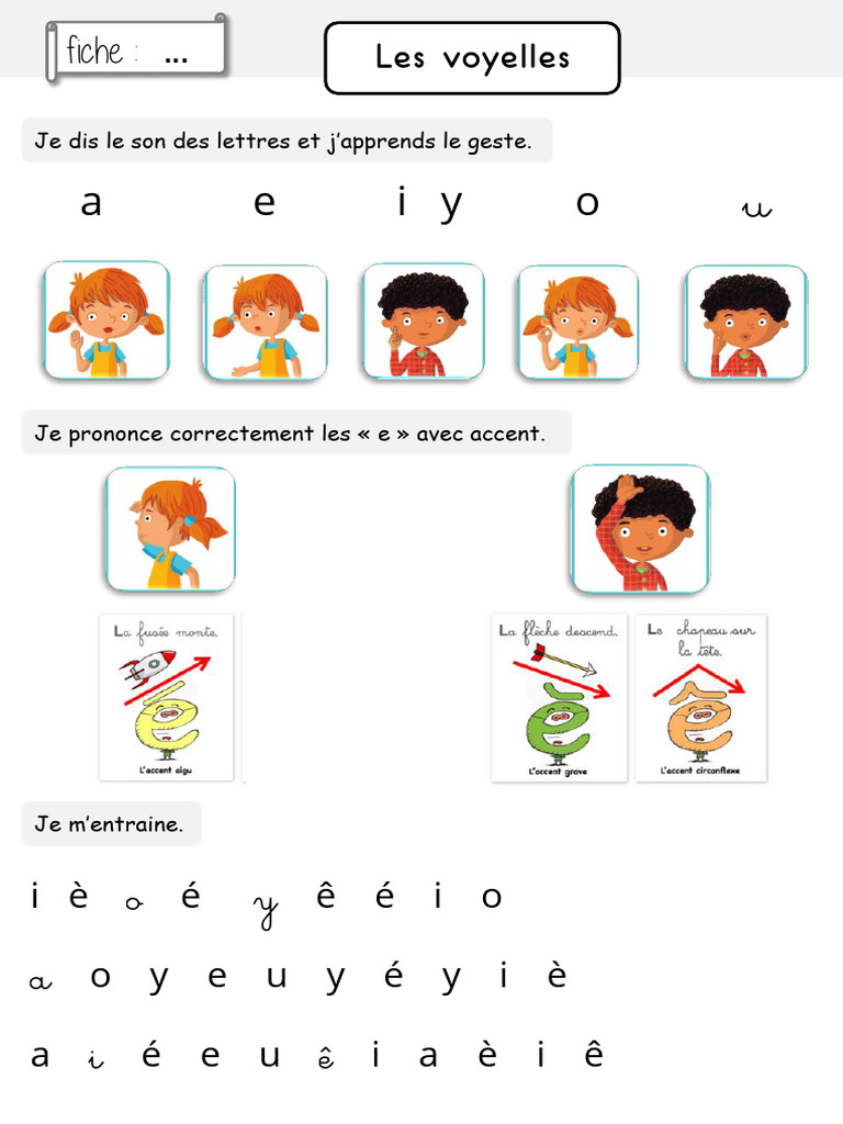 1 Fiche Les Voyelles | PDF
