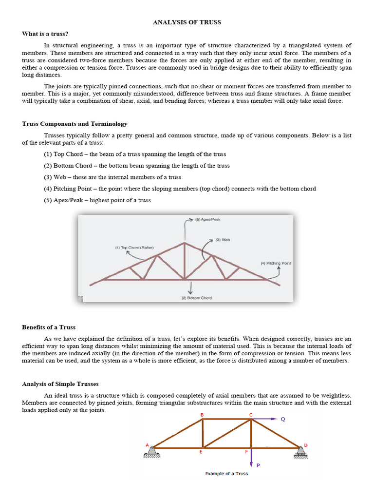 Analysis of Truss | Download Free PDF | Truss | Mechanics