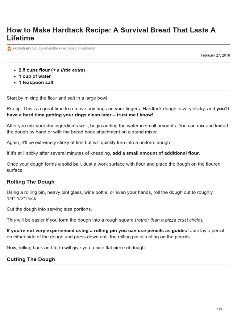 Hardtack - Anzac Biscuits | PDF | Dough | Biscuit