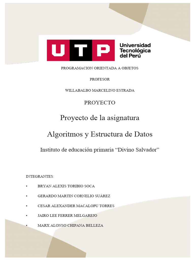 Algoritmos y Estructura de Dato Presentacion Proyecto Grupo 3 | PDF | Modelo – Vista ...