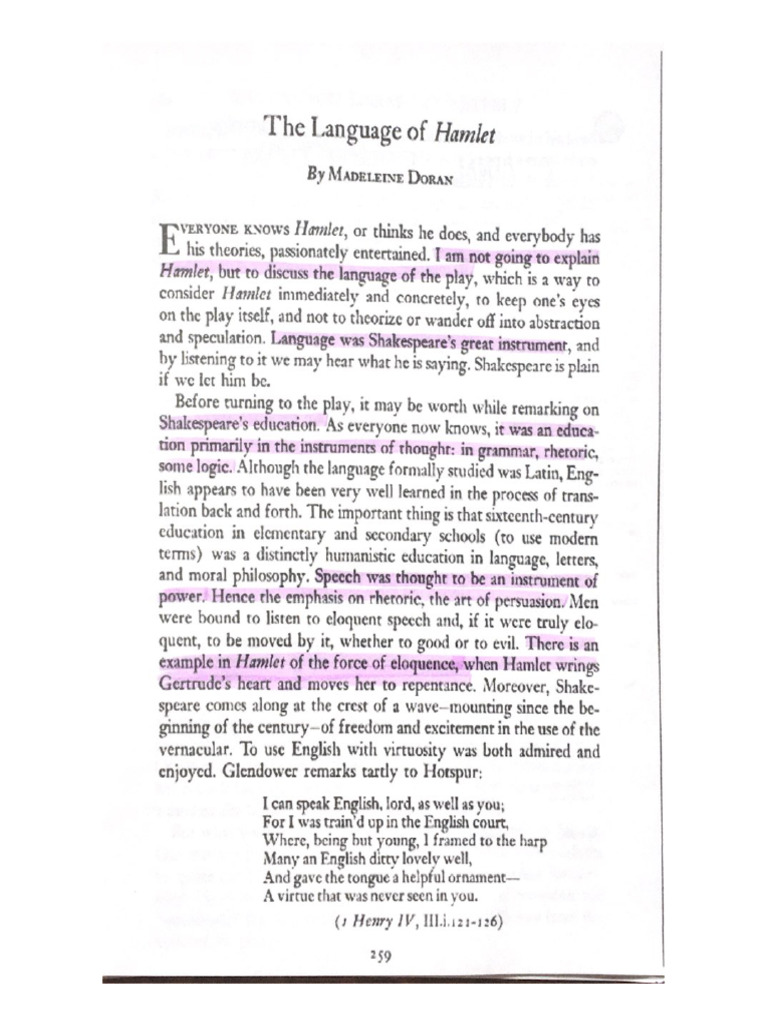 The Language of Hamlet | PDF