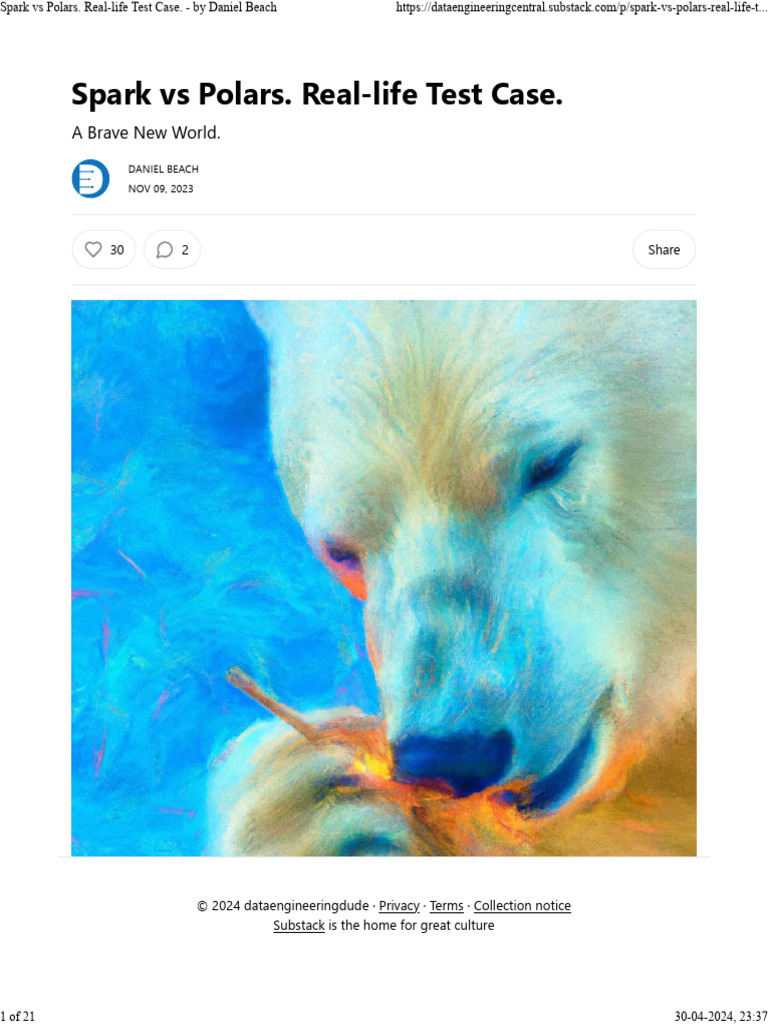 Spark Vs Polars. Real-Life Test Case. - by Daniel Beach | PDF ...