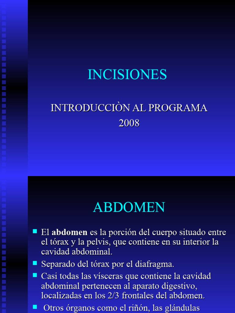 INCISIONES | PDF | Abdomen | Morfología (biología)
