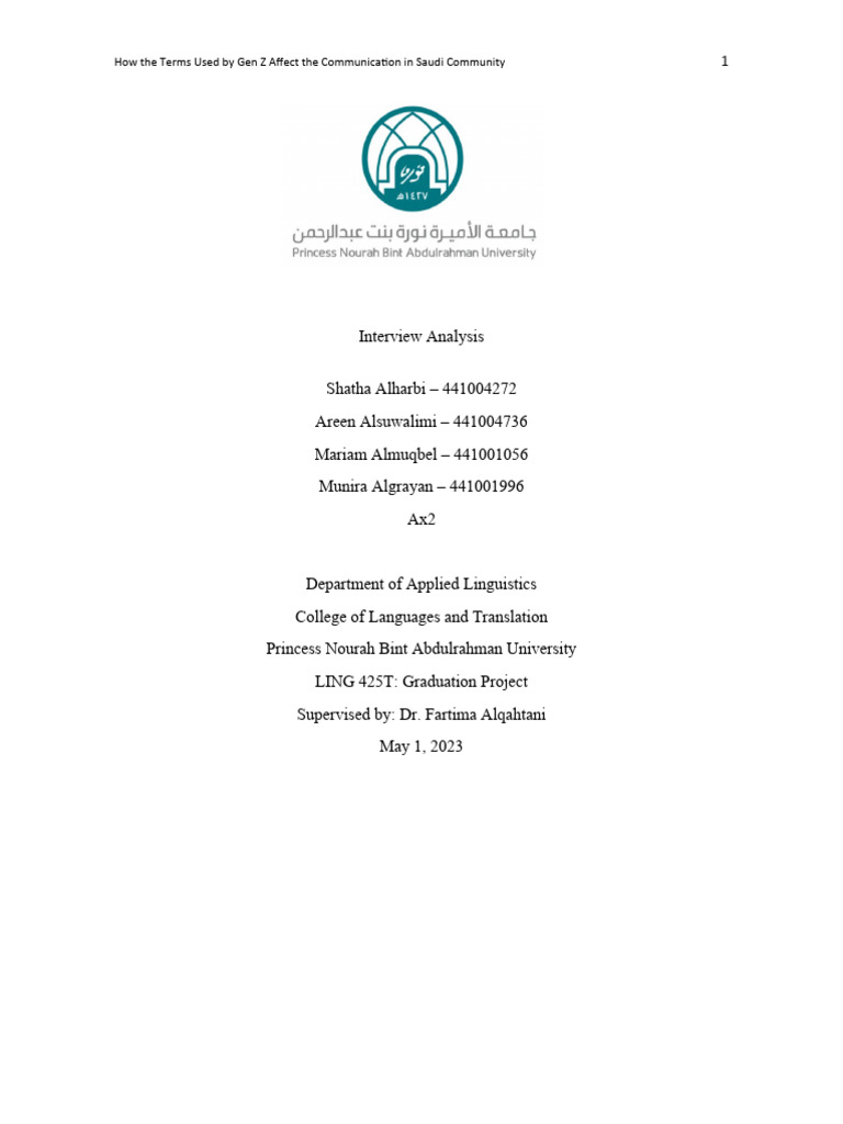 Interview Analysis Last Draft With Findings PDF Question