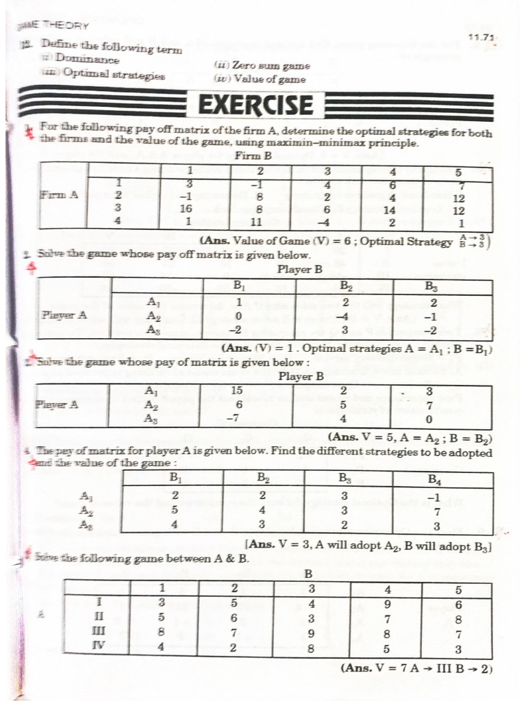 Game Theory (Case1 & Case2) | PDF
