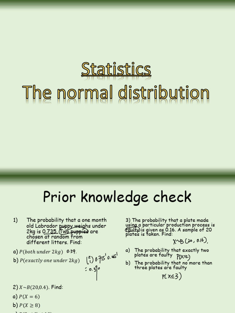 Probability and Normal Distribution Guide | PDF | Normal Distribution ...