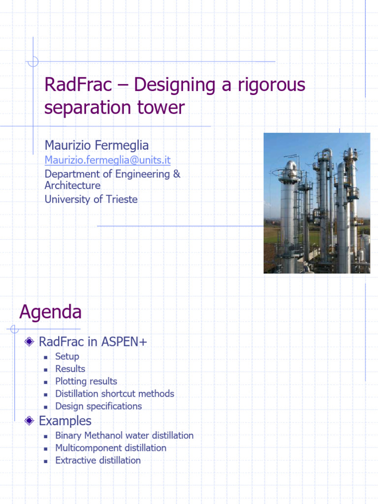 11 Distillation Radfrac | PDF | Distillation | Chemistry