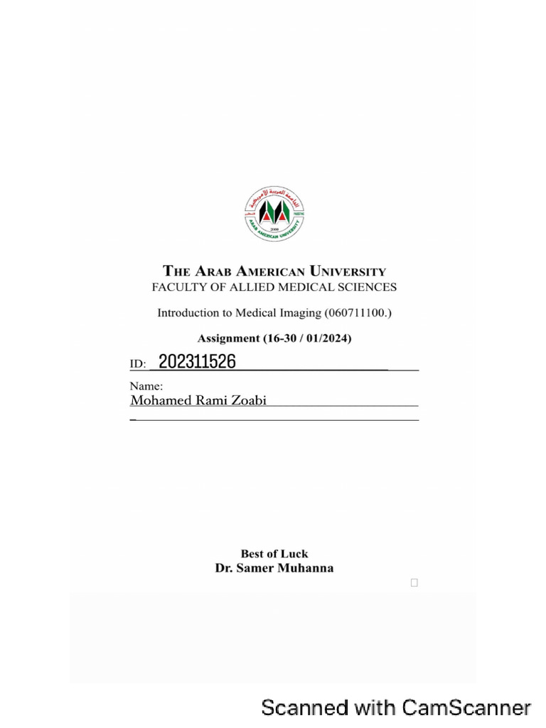 Medical Imaging Assignment | PDF
