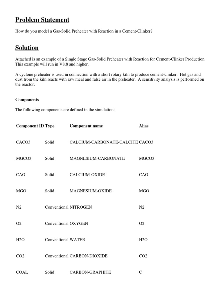 Problem Statement: Components | Download Free PDF | Gases | Temperature