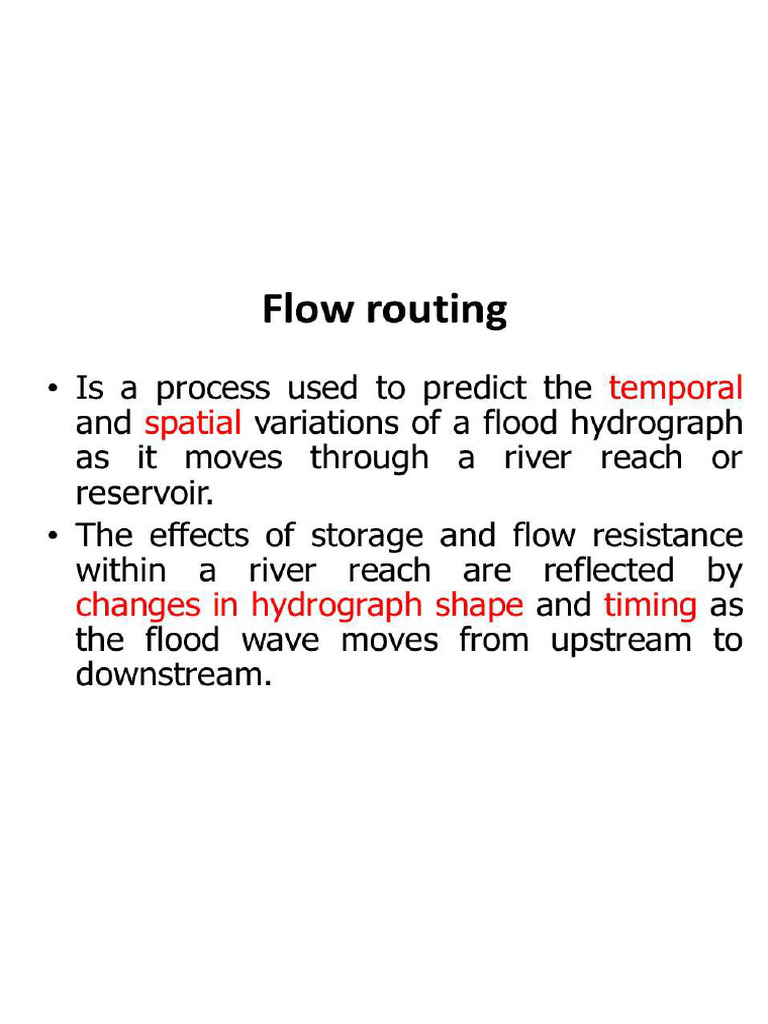 Flow Routing - CH 4, Civil-2022 | PDF
