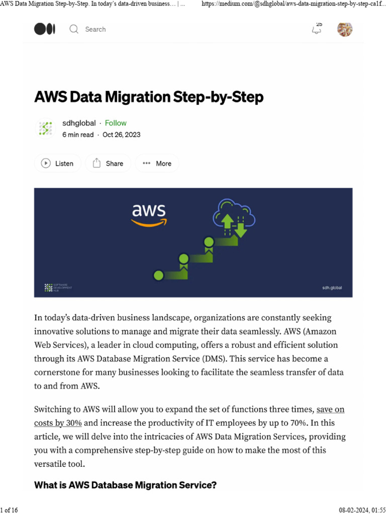 AWS Data Migration Guide: Step-by-Step | PDF | Computers