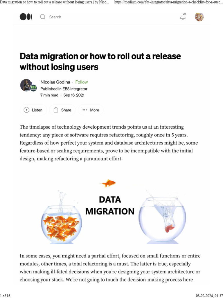 Data Migration or How To Roll Out A Release Without Losing Users - by ...