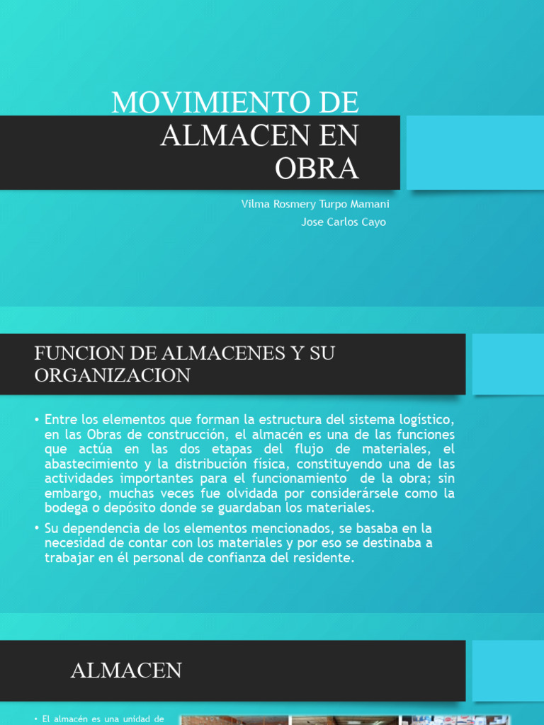 Mov. de Almacen en Obra | PDF | Almacén | Contratista general