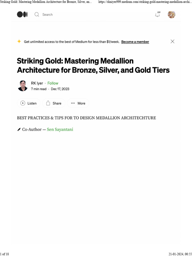Striking Gold- Mastering Medallion Architecture for Bronze, Silver, and ...